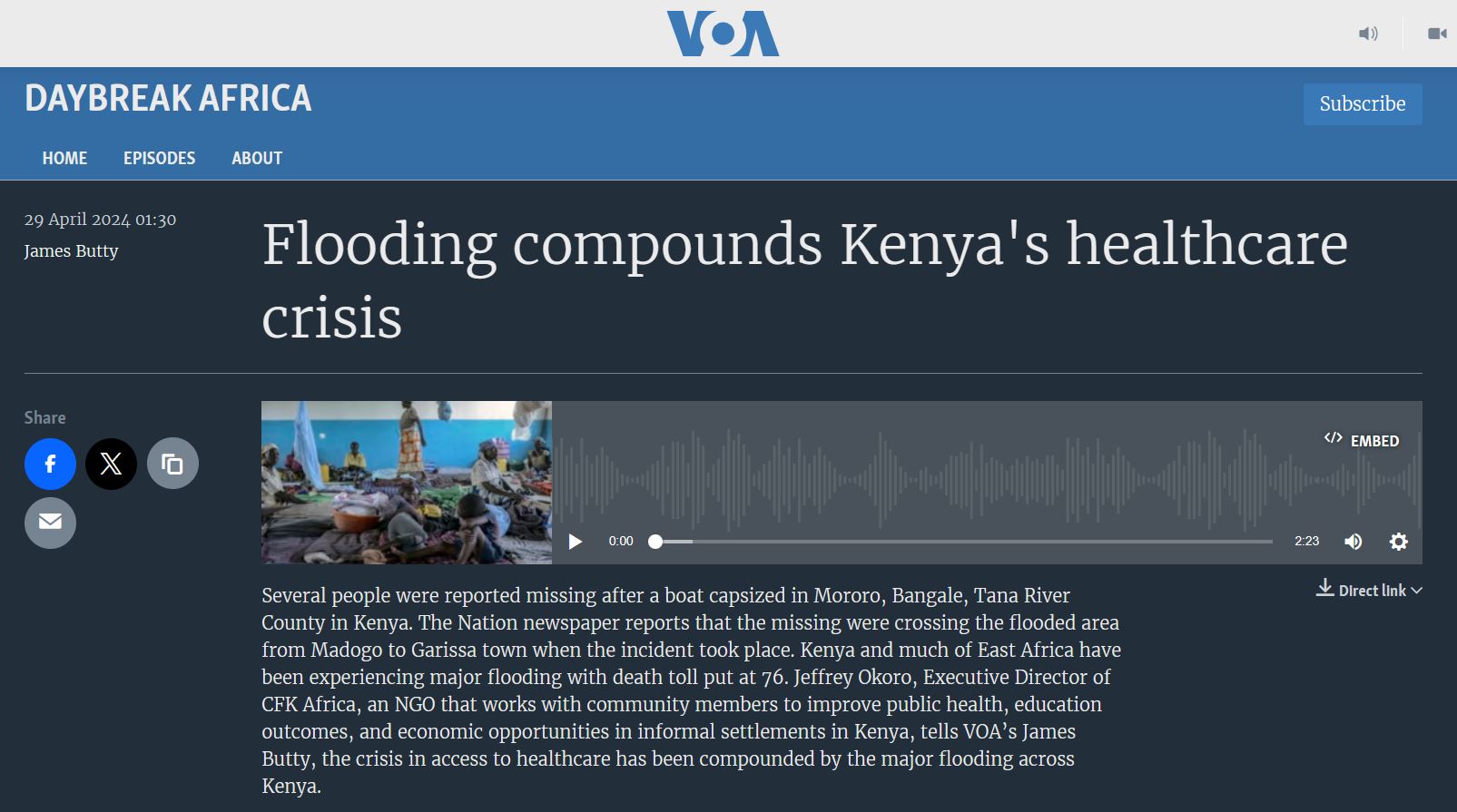 VOA Africa - ED Jeffrey Okoro Interviewed about the Impact of Floods on Informal Settlement ...