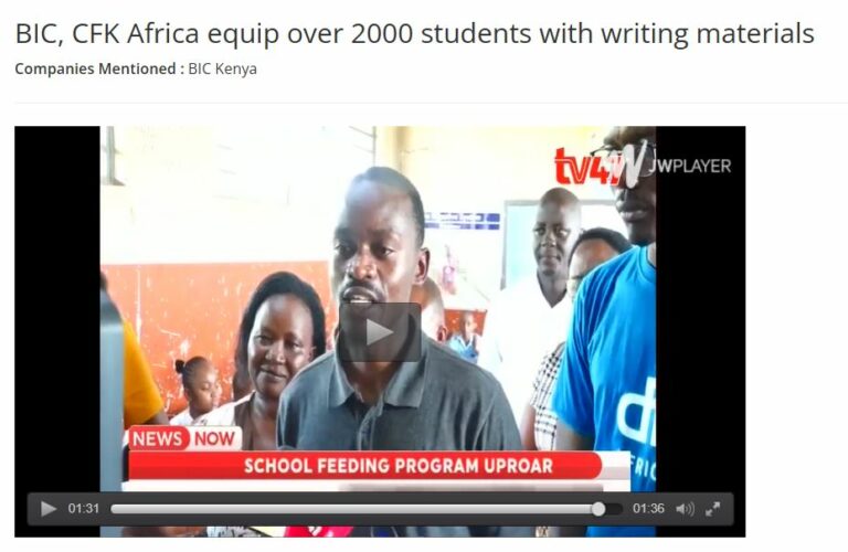 TV 47- Project Officer for Education, Joshua Omweno, Interviewed about BIC and CFK Africa ...