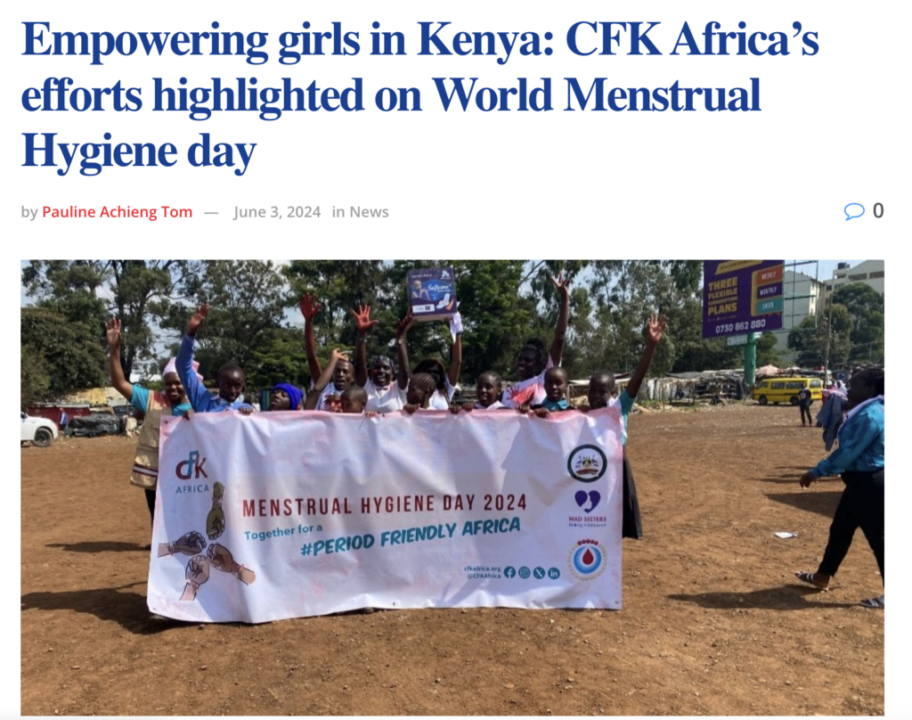 Health Business - CFK Africa's Efforts Highlighted on World Menstrual ...